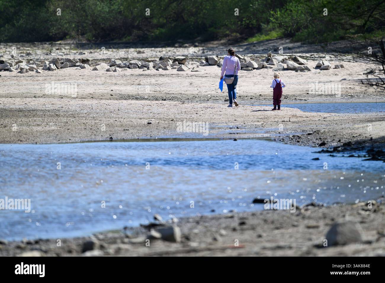 Wenig Wasser im Rhein 12.04.2025 Bacharach Der Wasserstand des Rhein ...