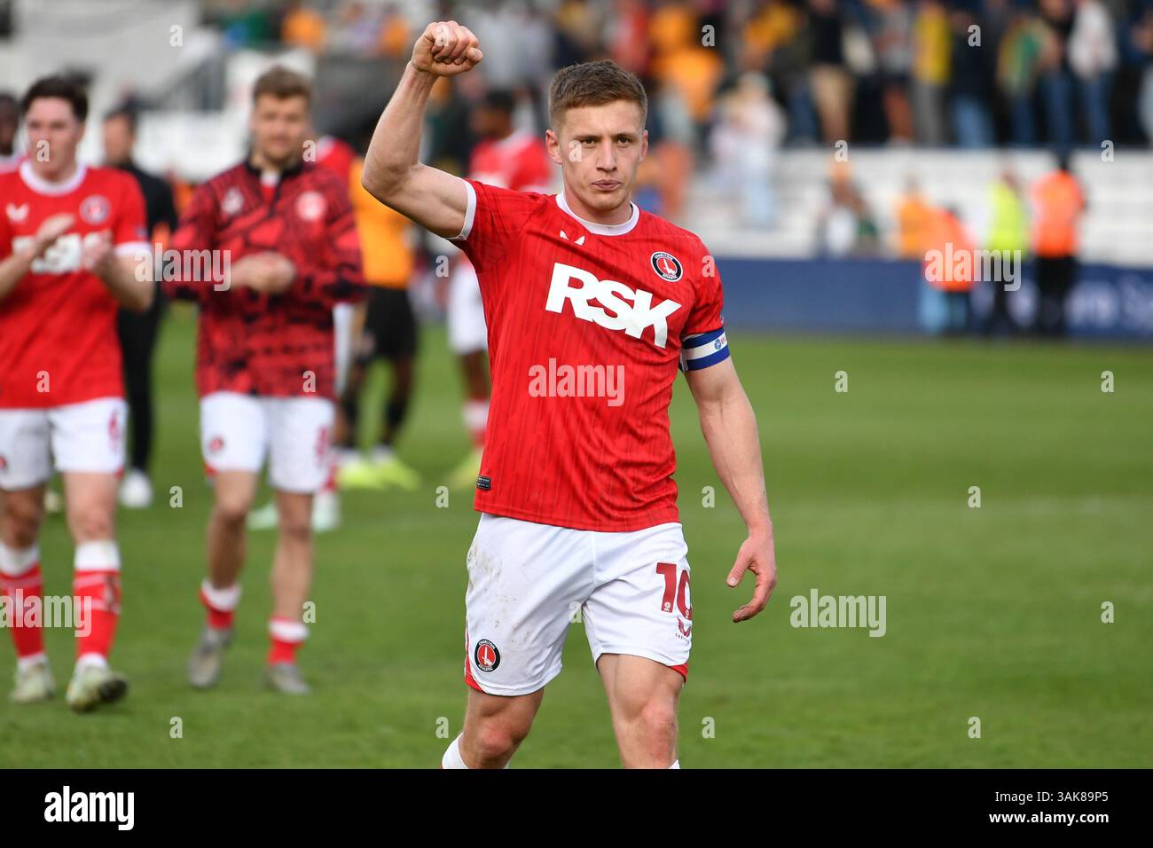 Cambridge, England. 12th Apr 2025. Greg Docherty celebrates after the ...
