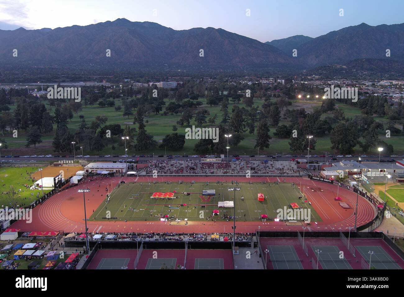 Arcadia, United States. 11th Apr, 2025. A general overall aerial view ...