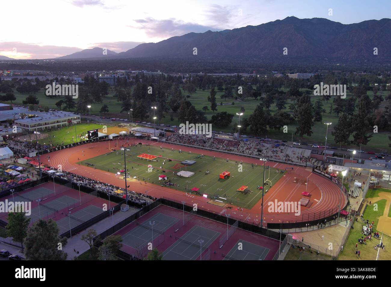 Arcadia, United States. 11th Apr, 2025. A general overall aerial view ...