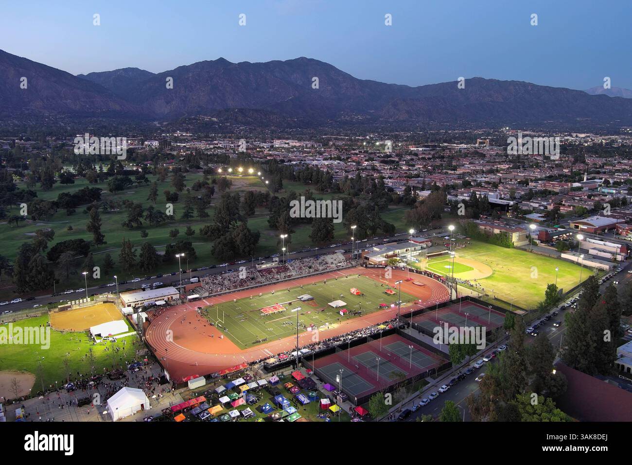 A general overall aerial view of Salter Stadium during the 57th Arcadia ...