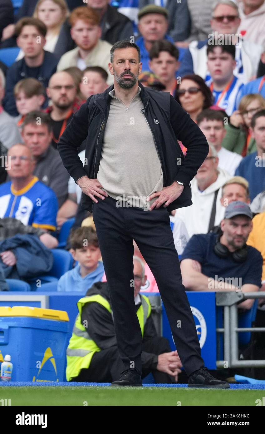 Leicester's head coach Ruud van Nistelrooy during the English Premier ...