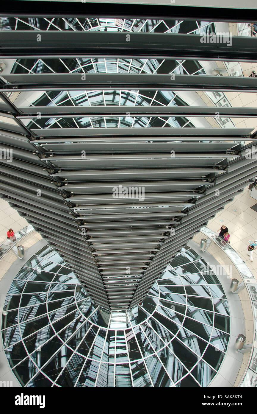 Interior view of the Reichstag Dome in Berlin, Germany, showing the ...
