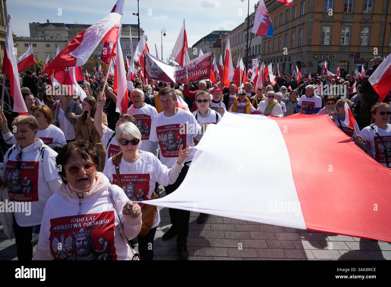 People take part in the march in celebration of the 1000th Anniversary ...