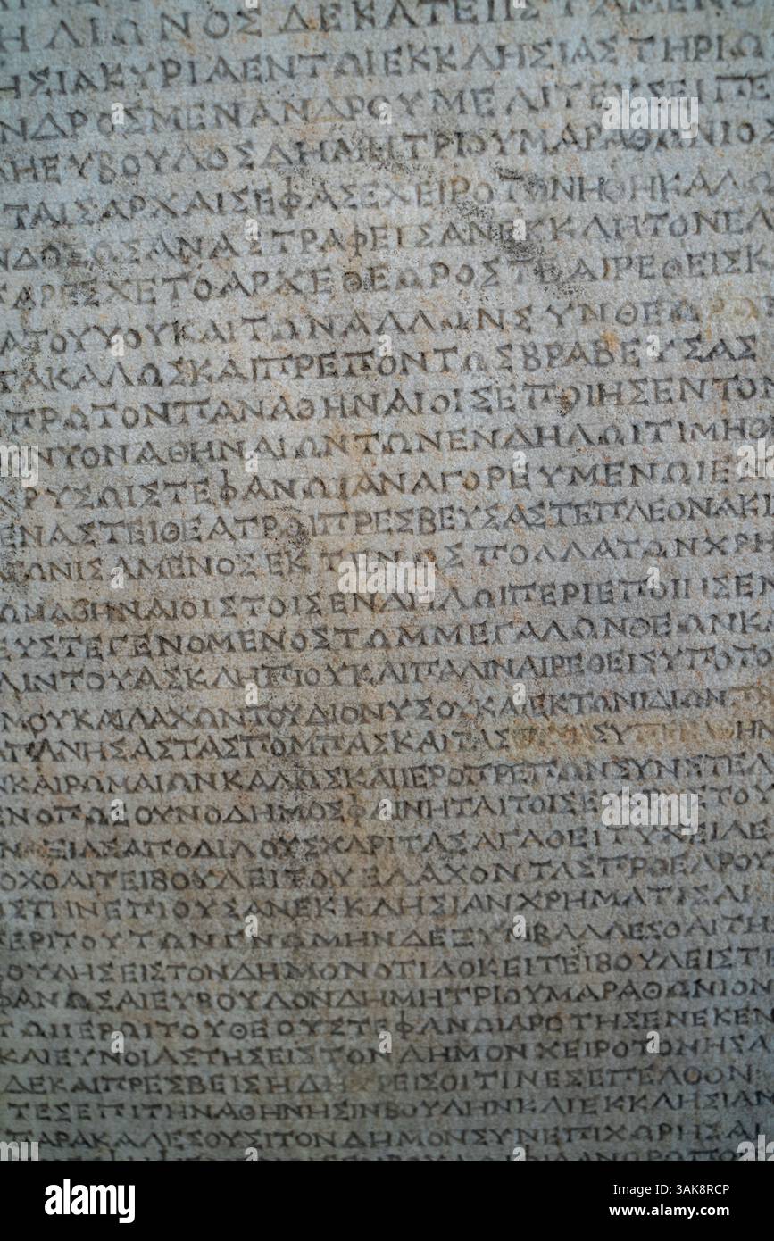 Ancient greek text stone in the venice museum of palazzo ducale Stock ...