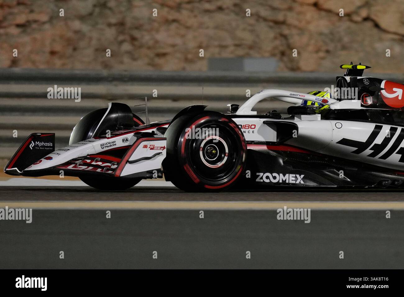 Haas driver Oliver Bearman of Britain in action during the qualifying ...