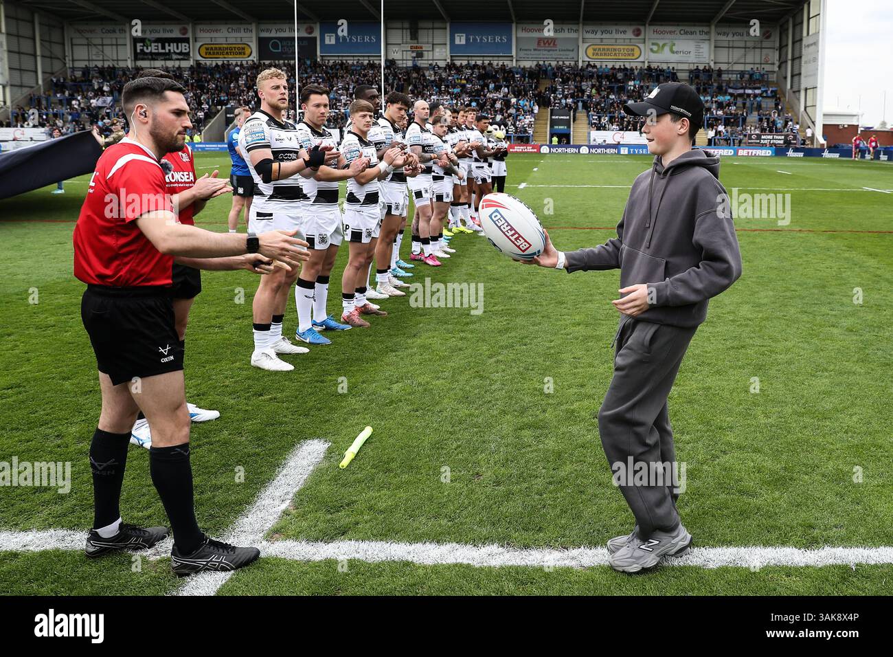 Warrington, UK. 12th Apr, 2025. Actor Owen Cooper delivers the match ...