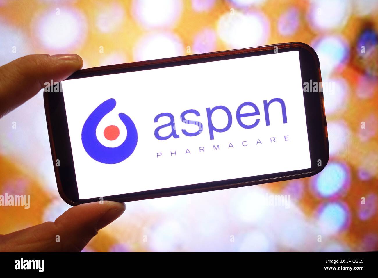 In this photo illustration, the Aspen Pharmacare company logo is seen ...