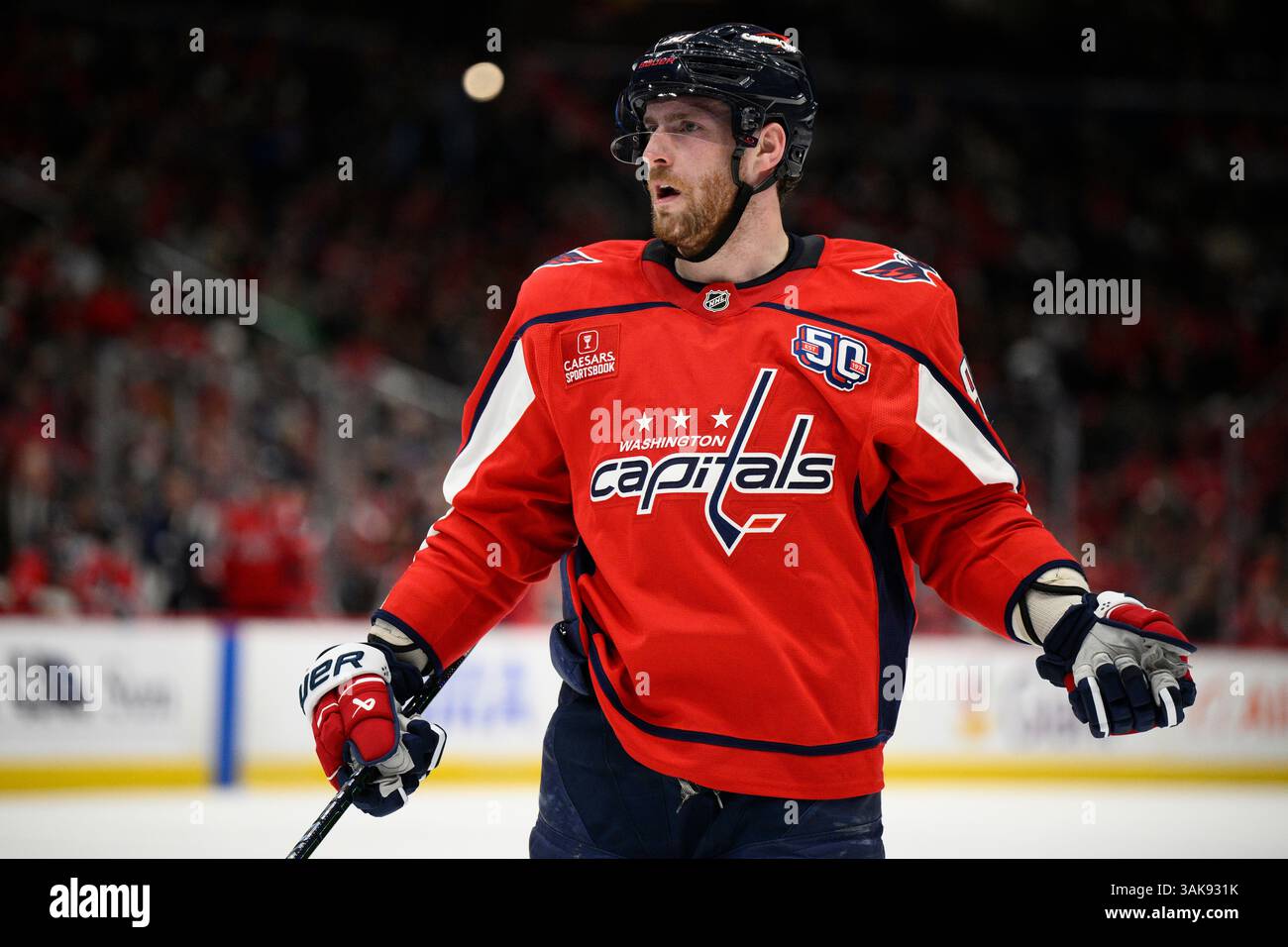 Washington Capitals left wing Pierre-Luc Dubois (80) in action during ...