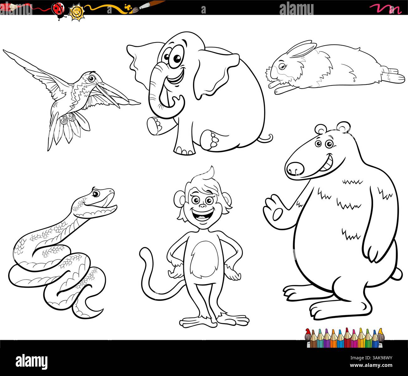 Cartoon illustration of funny animals comic animal characters ...