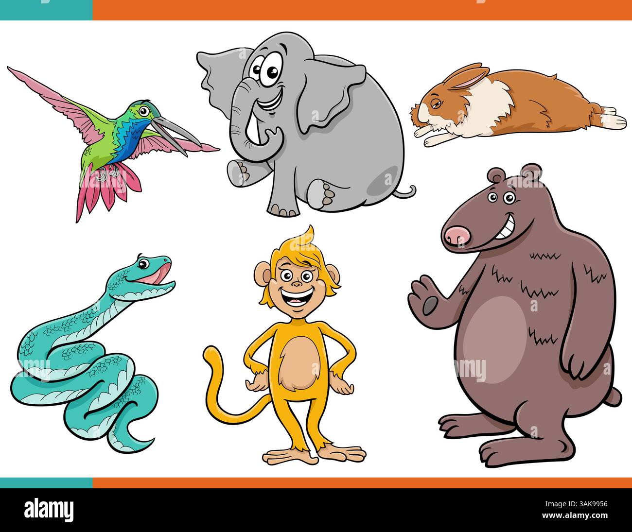 Cartoon illustration of funny animals comic animal characters ...