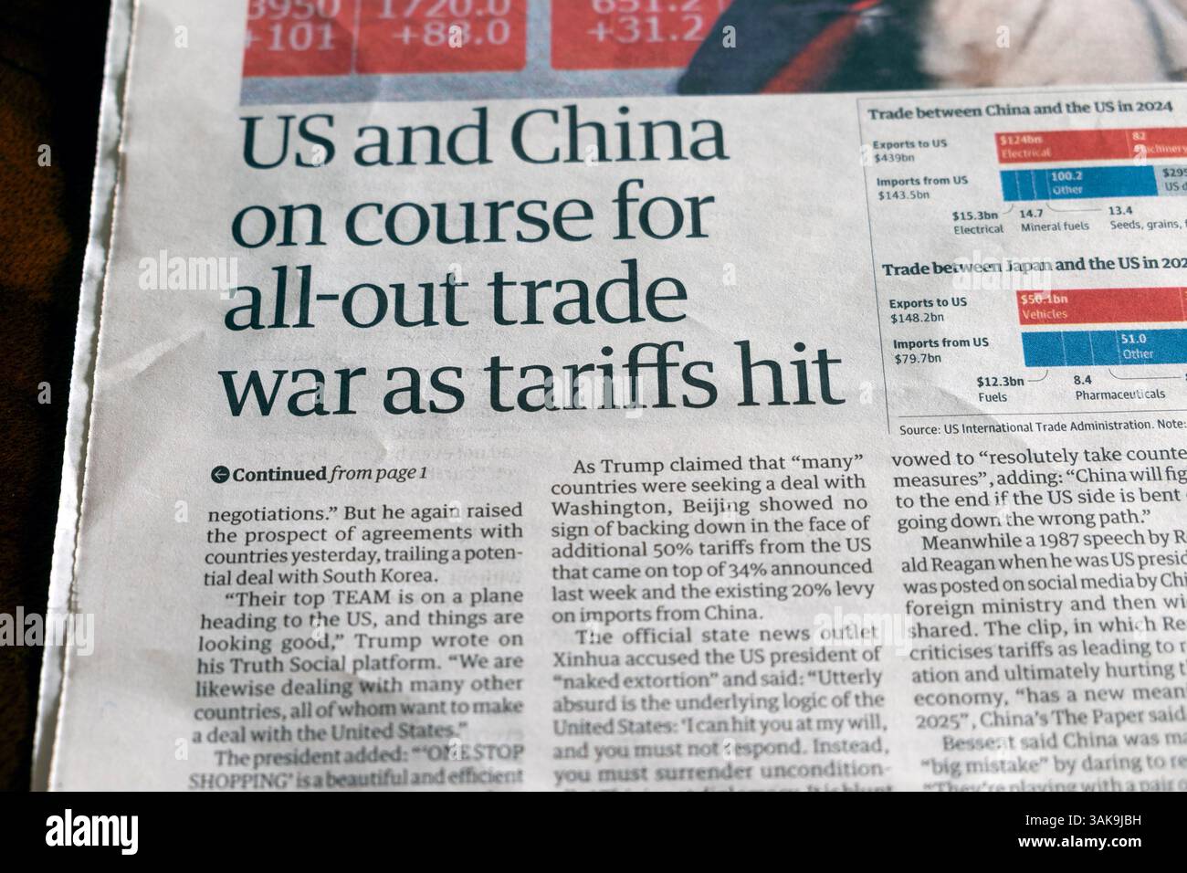 'US and China on course for all-out trade war as tariffs hit' Guardian ...