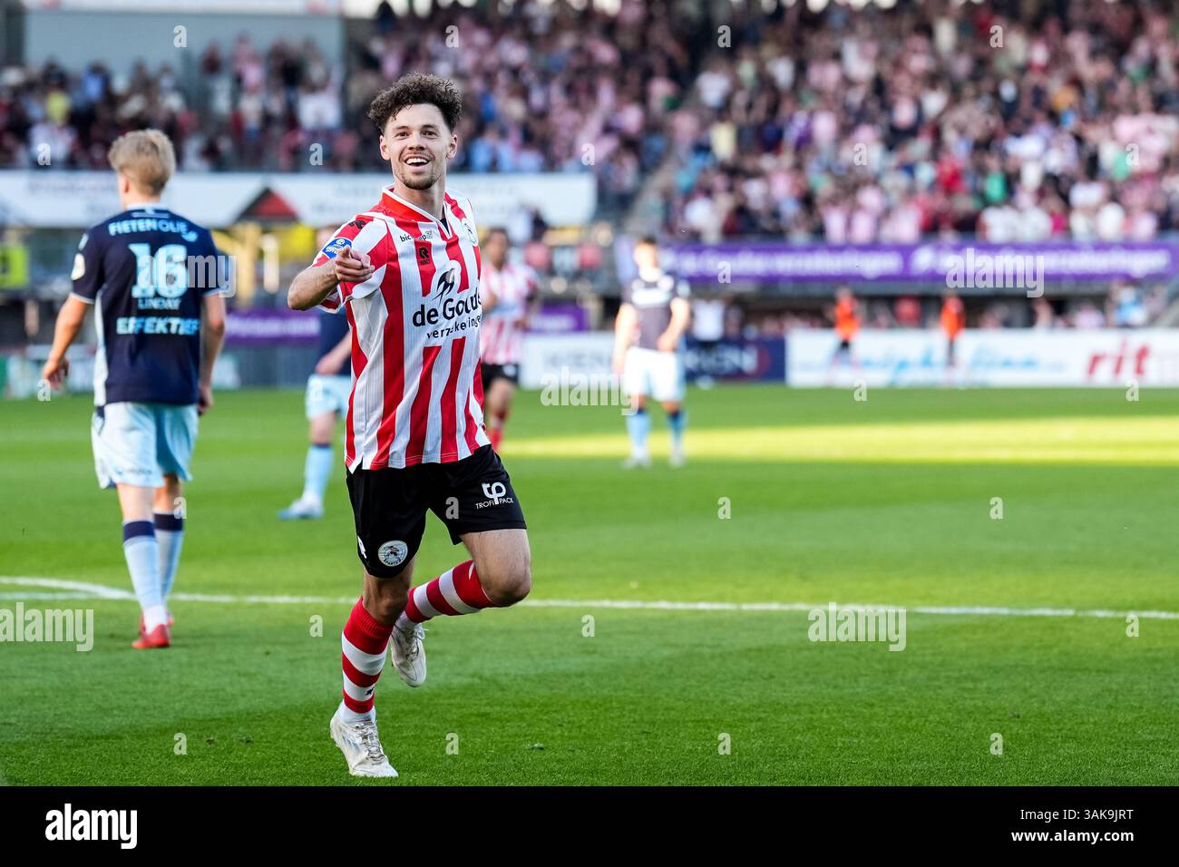 Rotterdam - Mitchell van Bergen of Sparta Rotterdam celebrates after ...