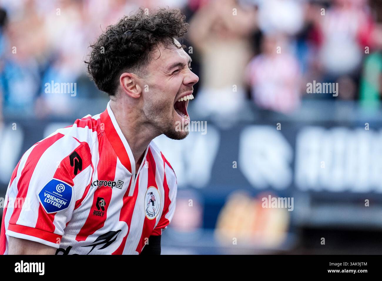 Rotterdam - Mitchell van Bergen of Sparta Rotterdam celebrates after ...