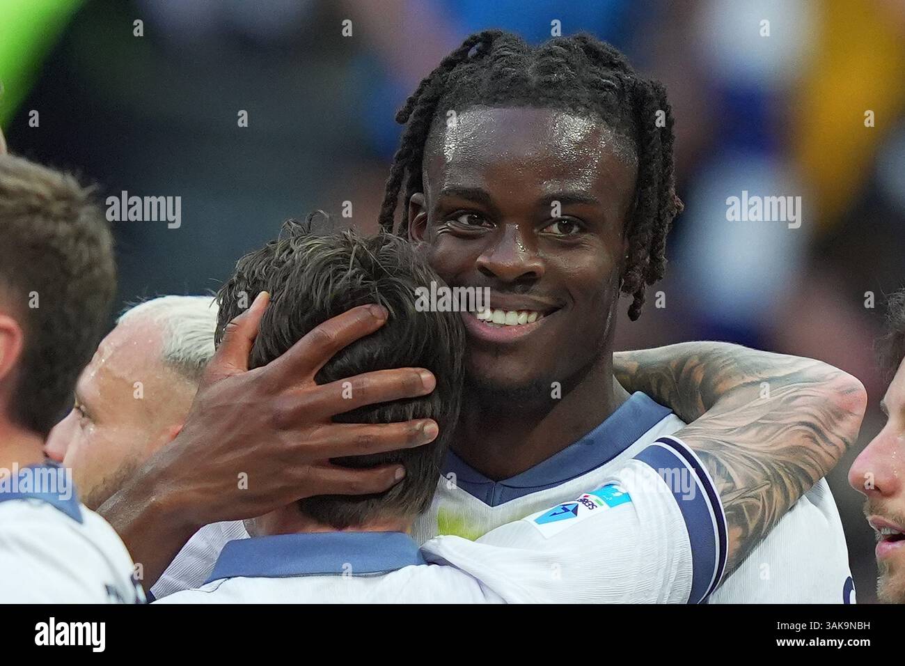 Inter Milan's Yann Bisseck celebrates after scoring 3-1 during the ...