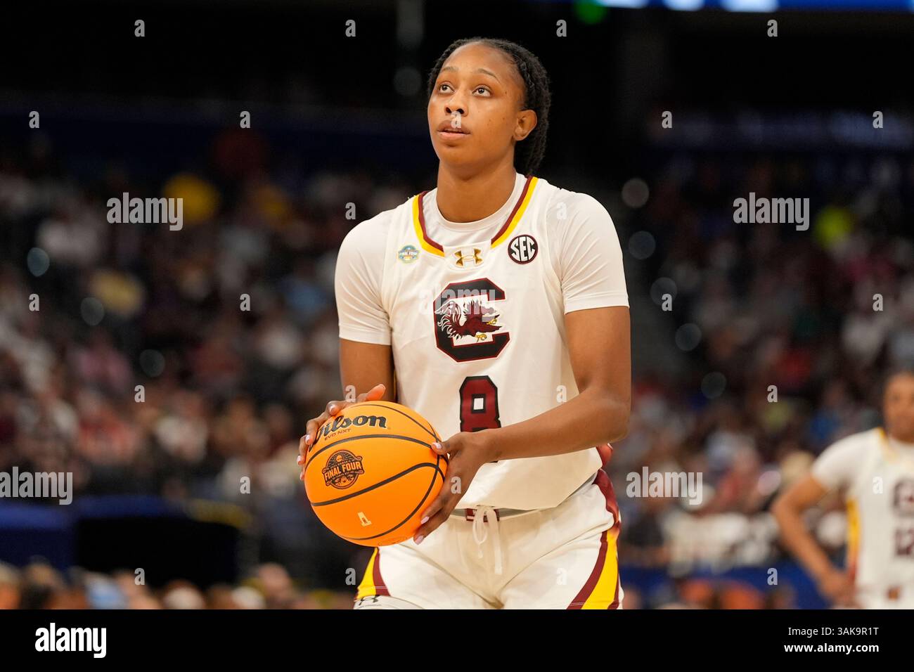 South Carolina forward Joyce Edwards (8) shoots a free throw during the ...