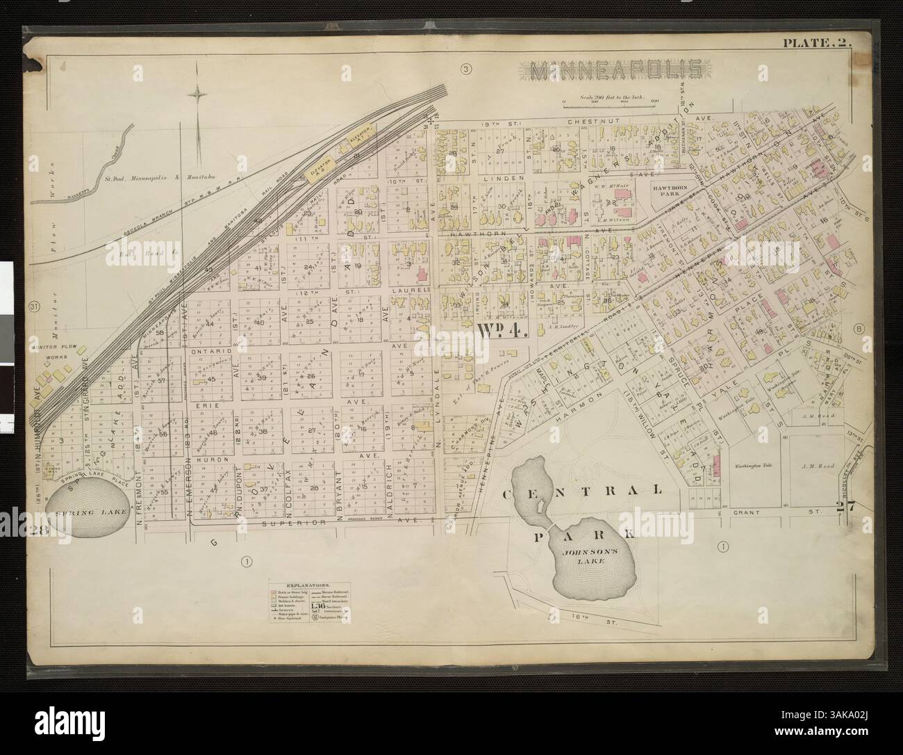 This map of Minneapolis provides a detailed survey of the city’s ...