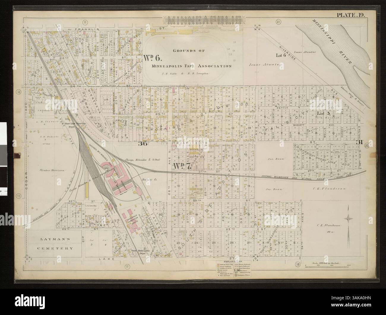 This detailed map of Minneapolis includes property surveys and plats ...