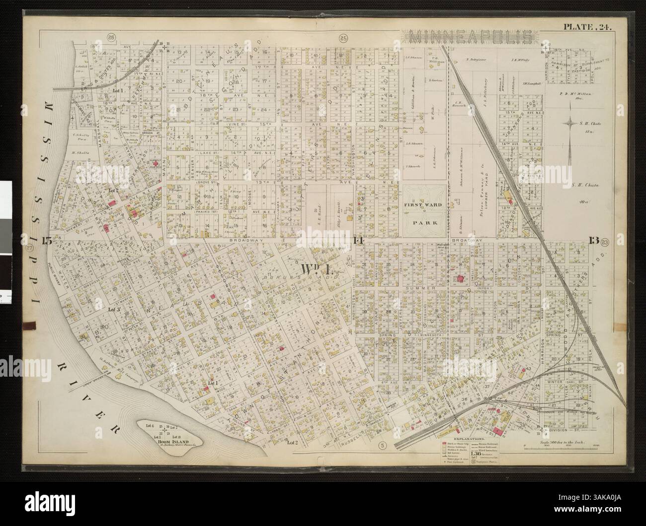 A comprehensive map of Minneapolis includes surveys and plats ...