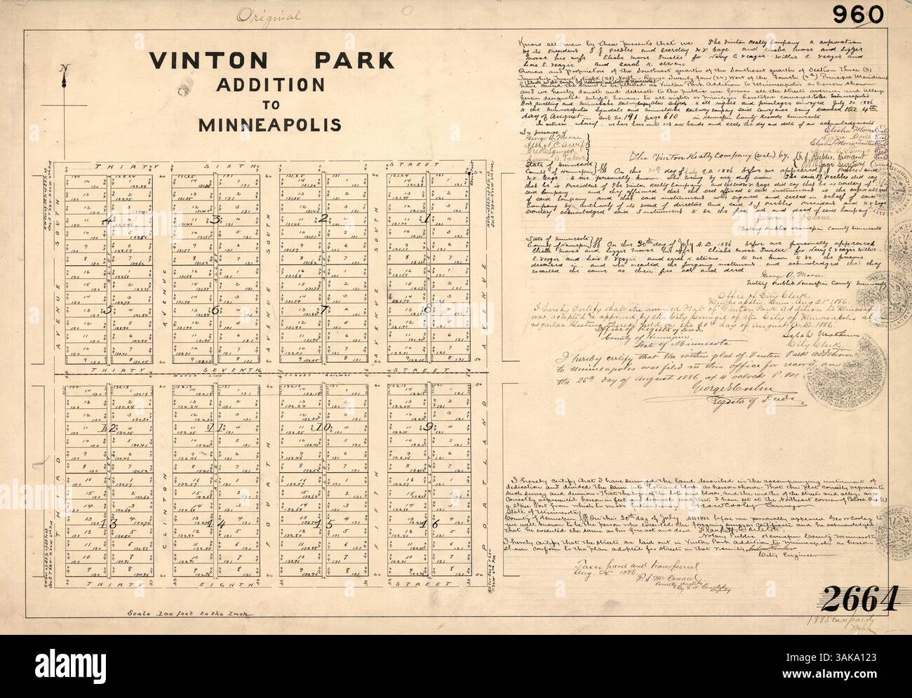 This map shows the Vinton Park Addition to Minneapolis, an area that ...