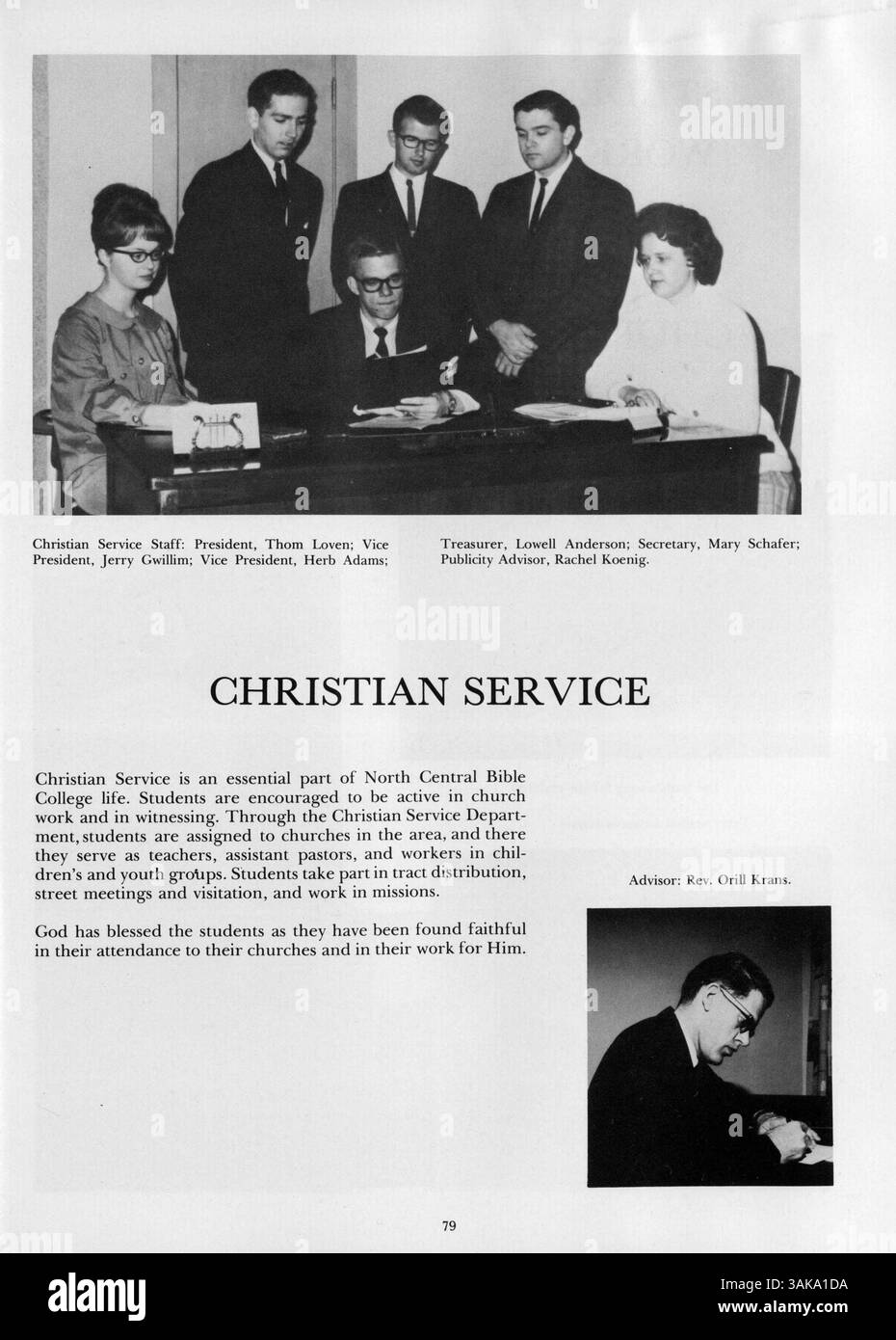 The 1965 edition of the North Central Bible College yearbook documents ...