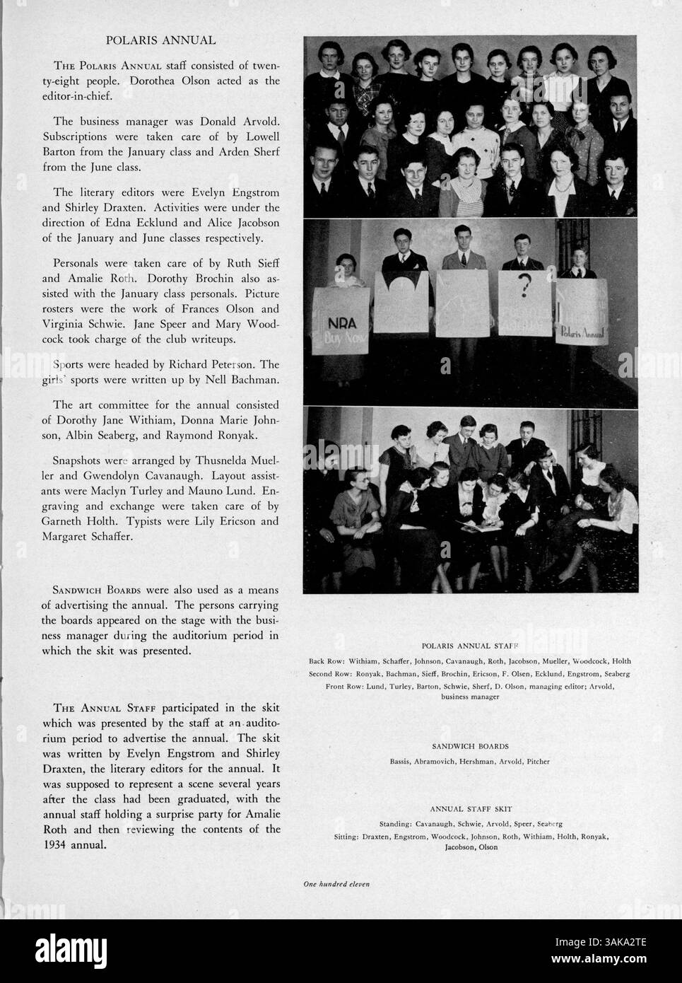 The 1934 edition of the 'Polaris' yearbook from North High School ...