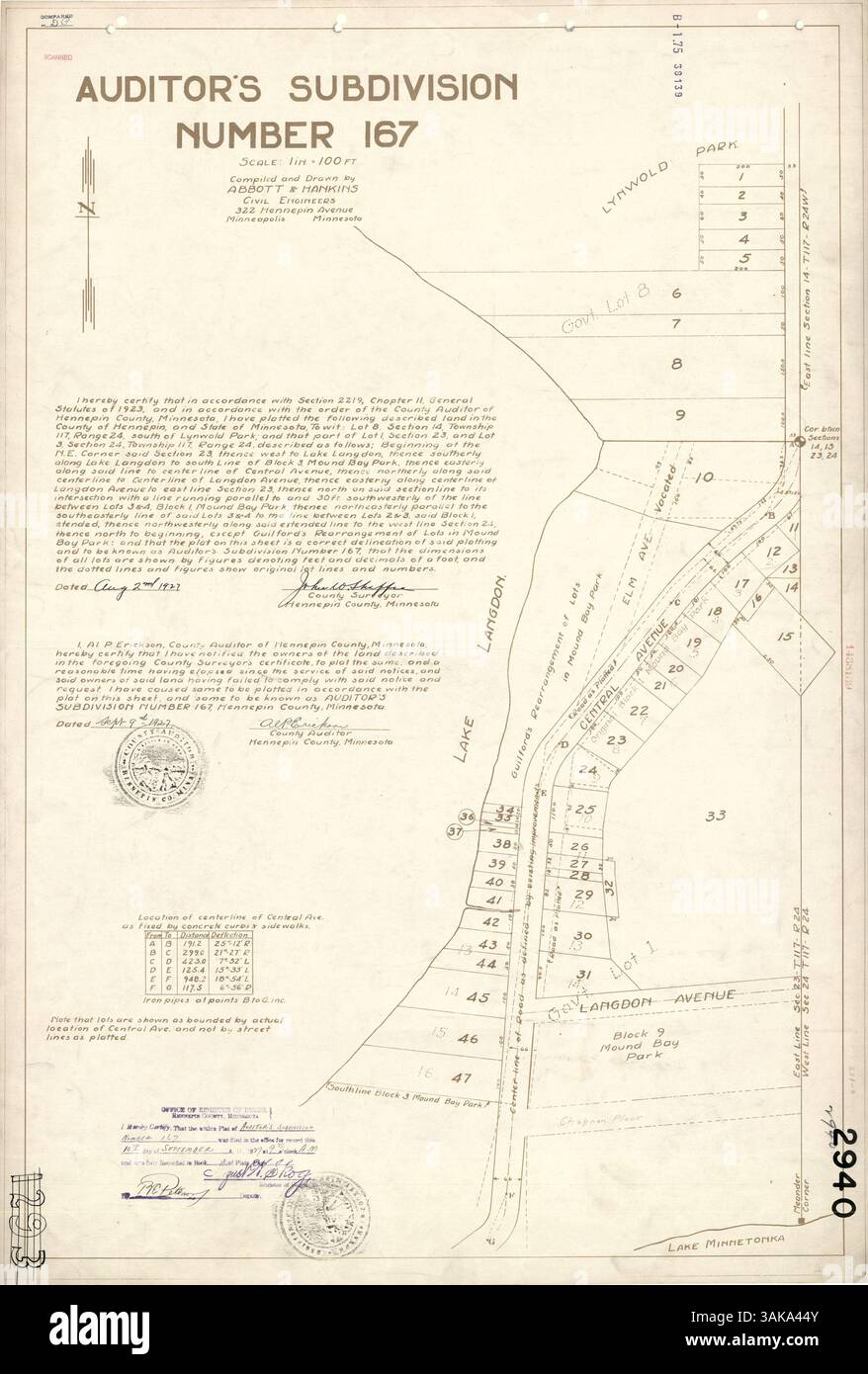 A map of Auditor's Subdivision Number 167, depicting a specific land ...