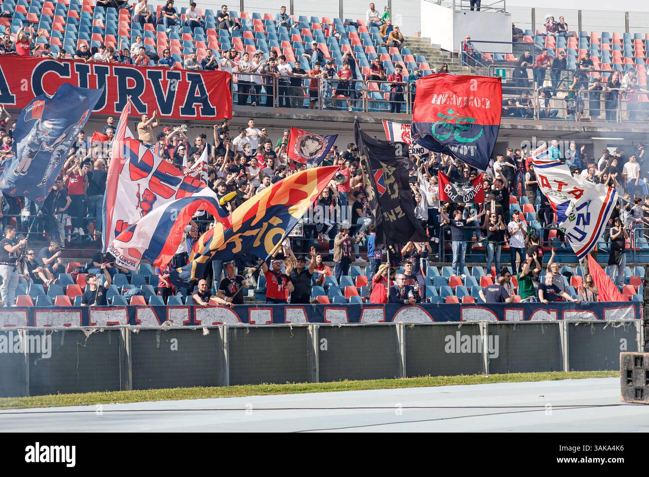 Cosenza, Italy. 12th Apr, 2025. San Vito-Marulla Stadium: Fans of ...