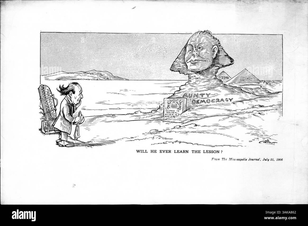 In this political cartoon, William Jennings Bryan, depicted near the ...