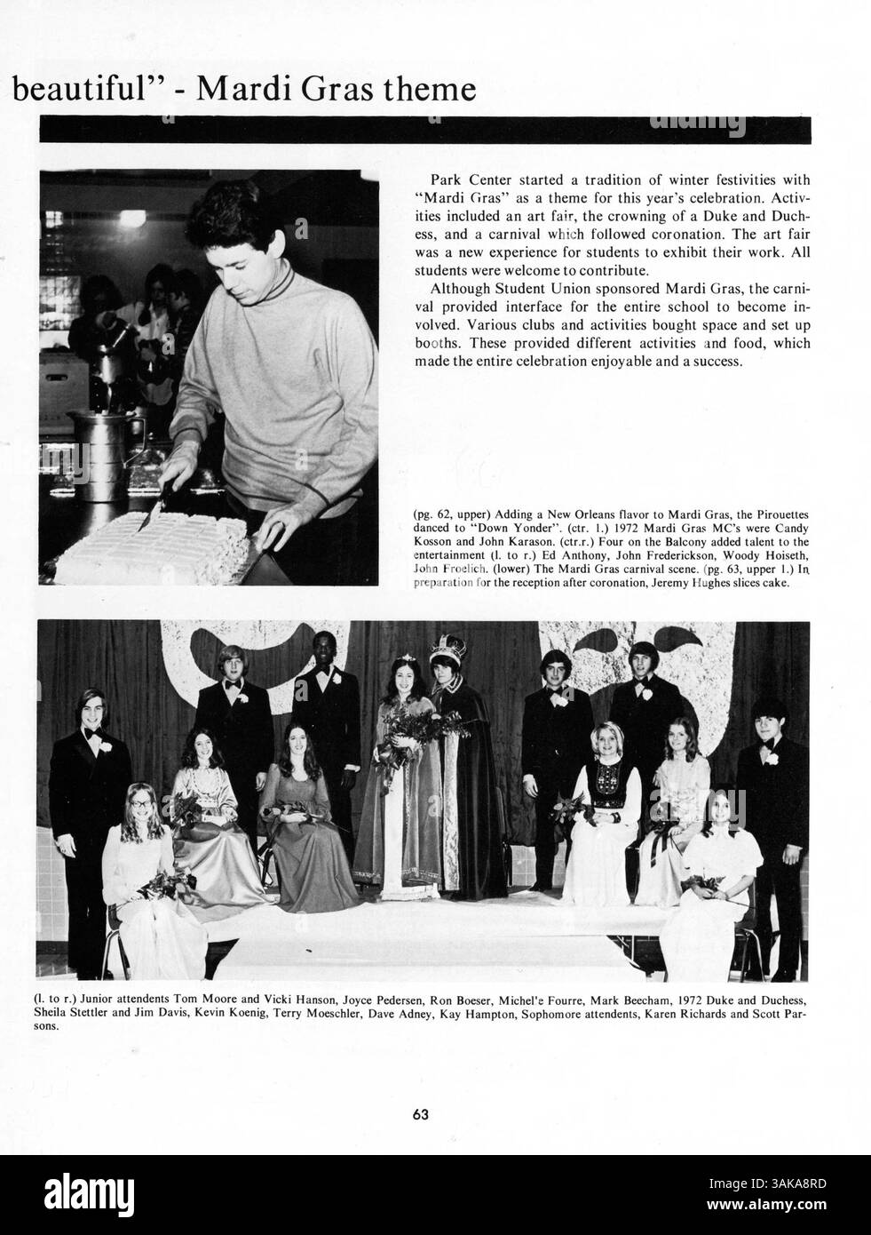 The 1972 Park Center High Yearbook documents key moments of the 1971 ...
