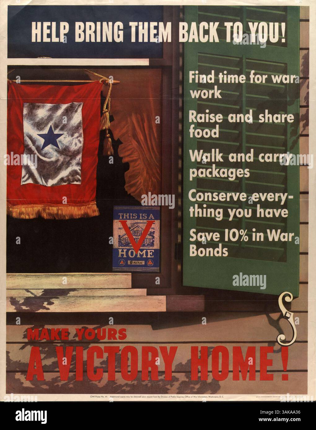 A World War II-era poster encouraging homefront efforts with a focus on ...