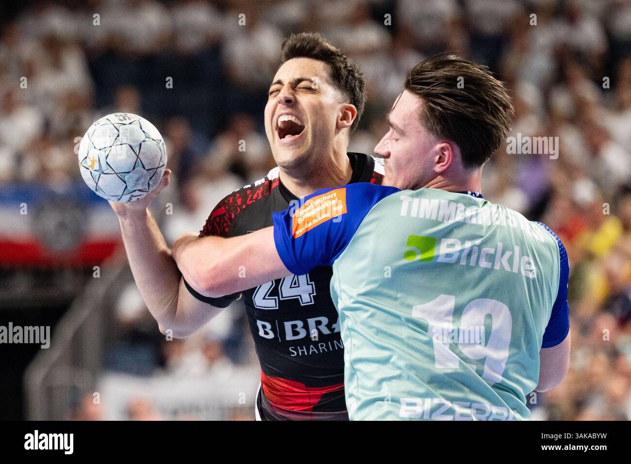Cologne, Germany. 12th Apr, 2025. Handball: DHB Cup, MT Melsungen - HBW ...