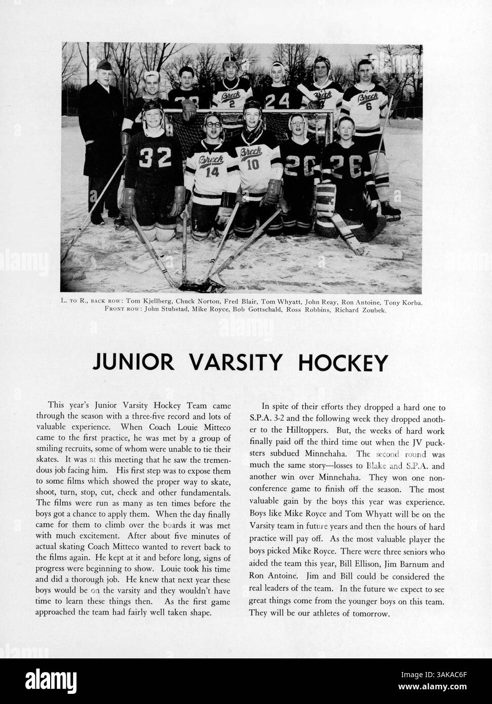 The 1959 'Mustang' Yearbook from Breck School records the significant ...