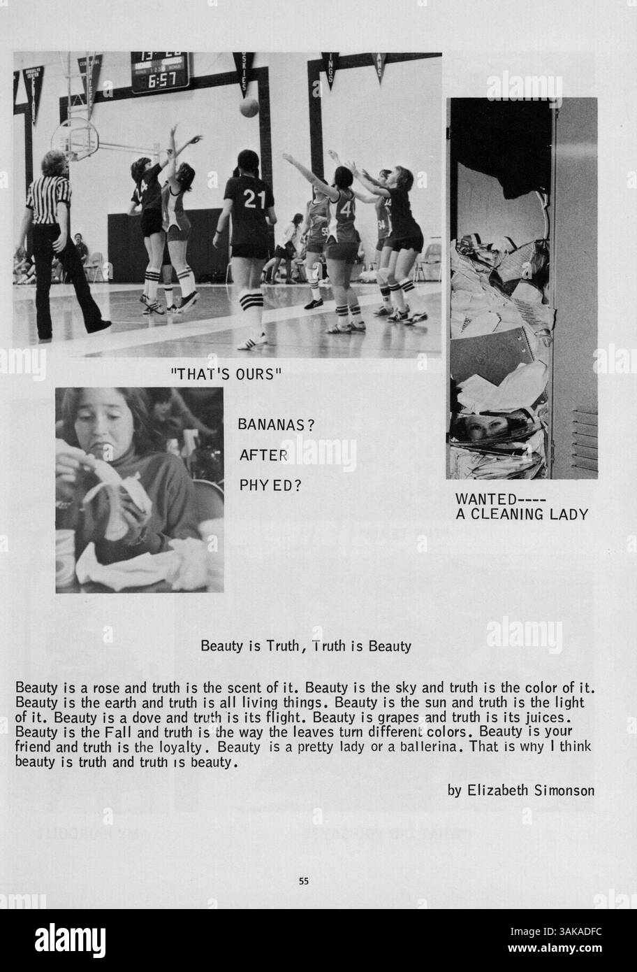 The 1976 'Images 76' yearbook from Blake Middle School highlights the ...
