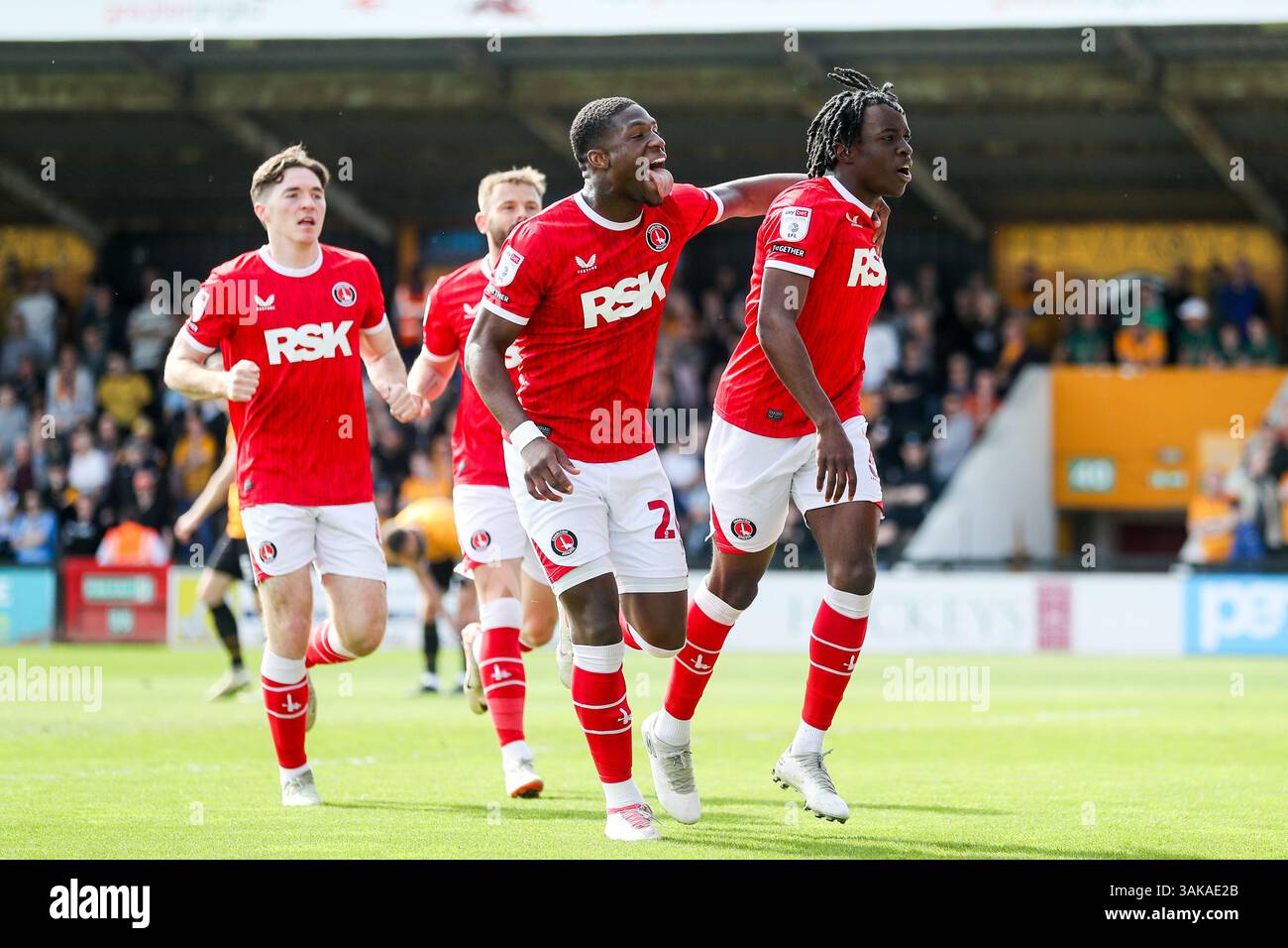 Cambridge, UK. 12th Apr, 2025. Tyreece Campbell of Charlton Athletic ...