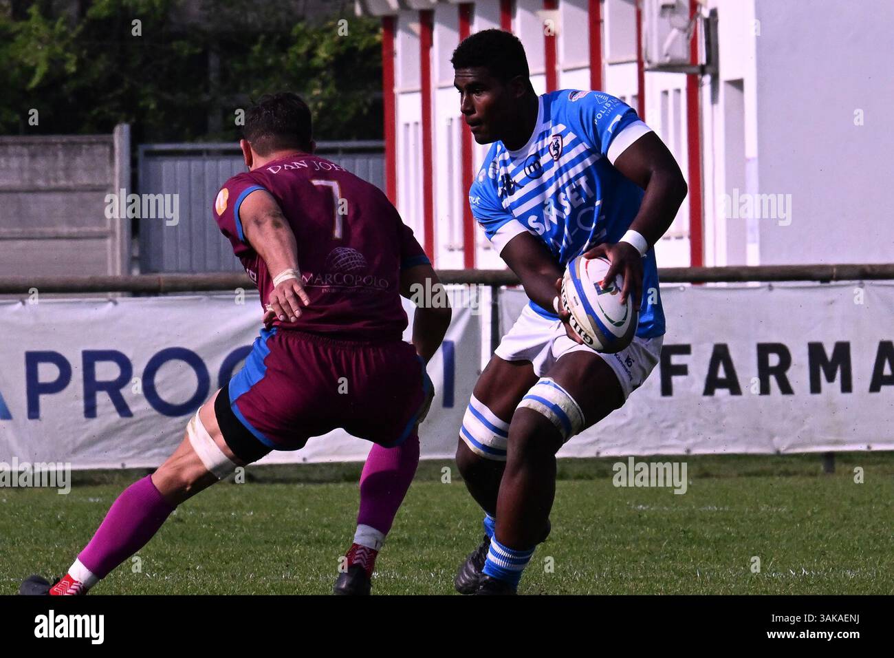Rovigo, Italy. 12th Apr, 2025. Carlos Berlese ( Rovigo Rugby ) during ...