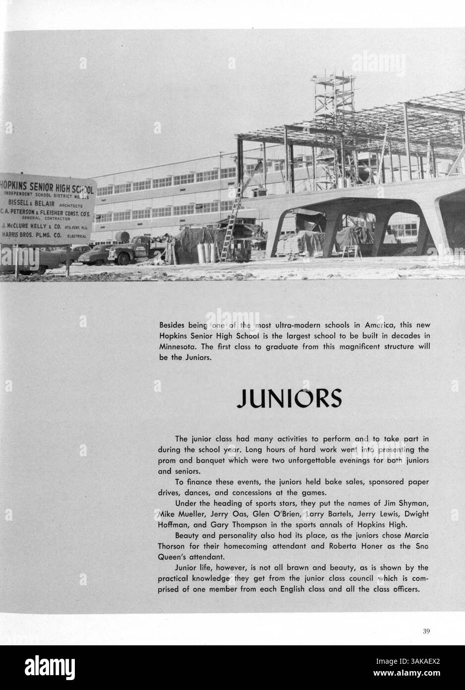 The 1955 Warrior yearbook from Hopkins High highlights important events ...
