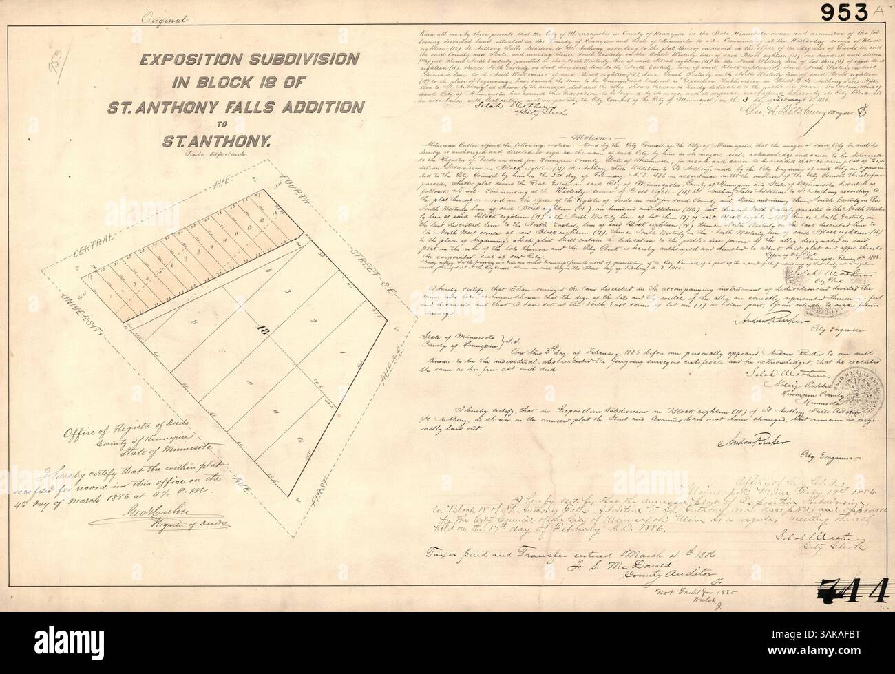 This map references the Exposition Subdivision in Block 18 of the St ...