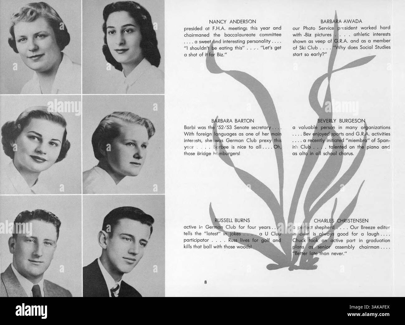 The University High Yearbook for 1954, titled Bisbila, features key ...