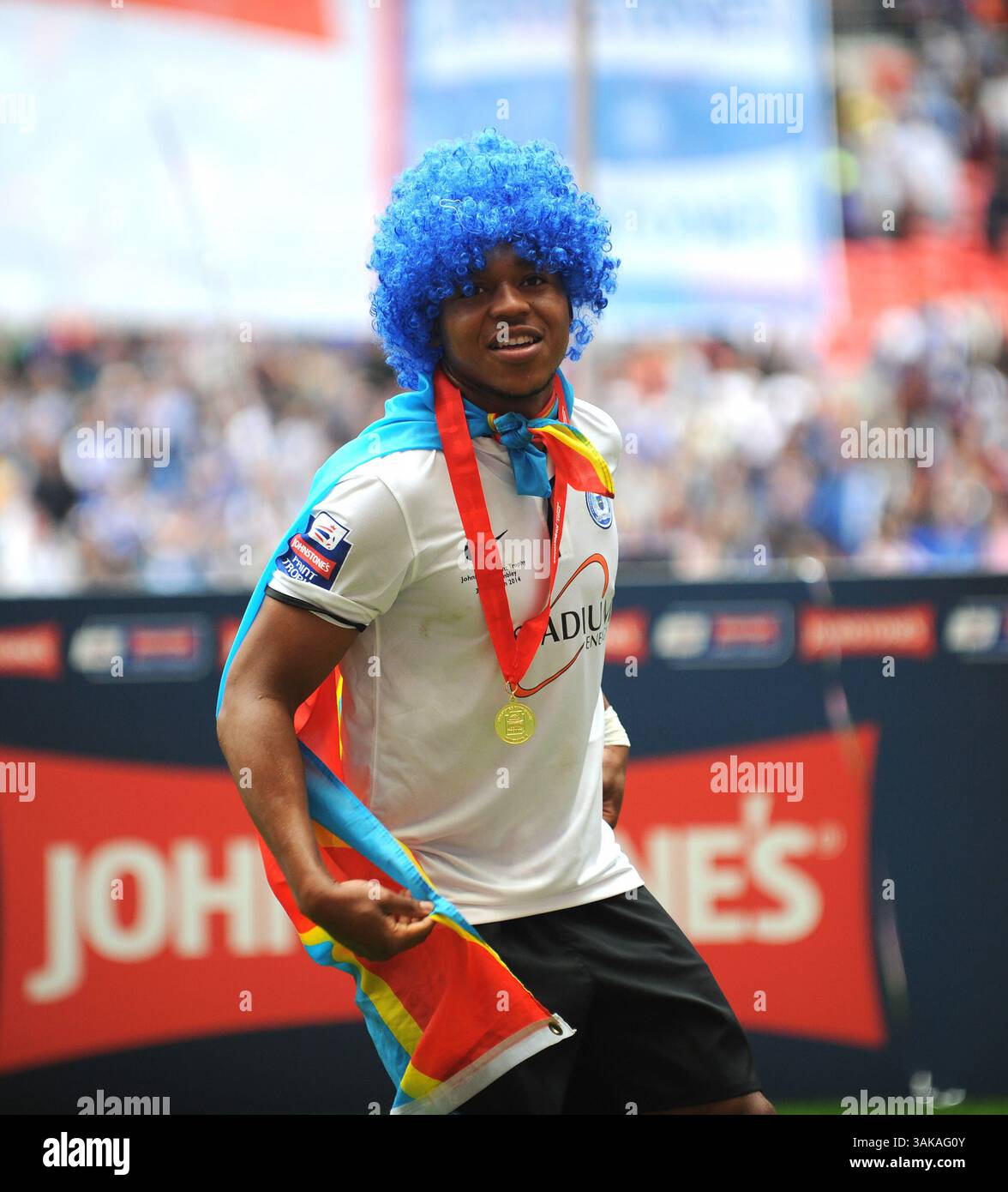 Peterborough footballer Britt Assombalonga. Johnstones Paint Final ...