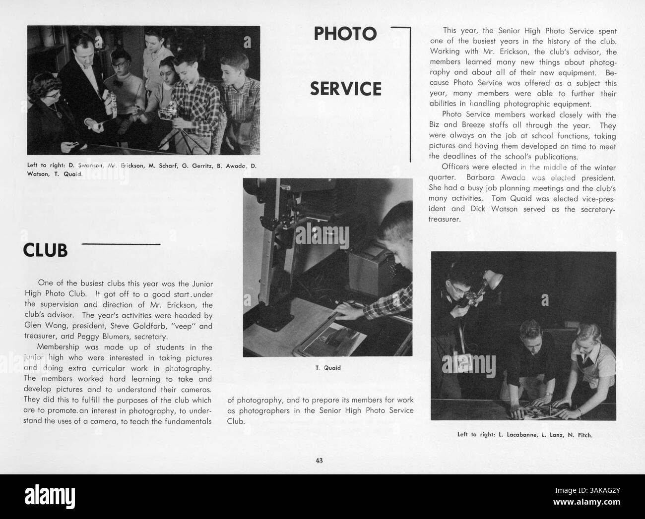 The 1954 University High School yearbook, Bisbila '54, captures the key ...
