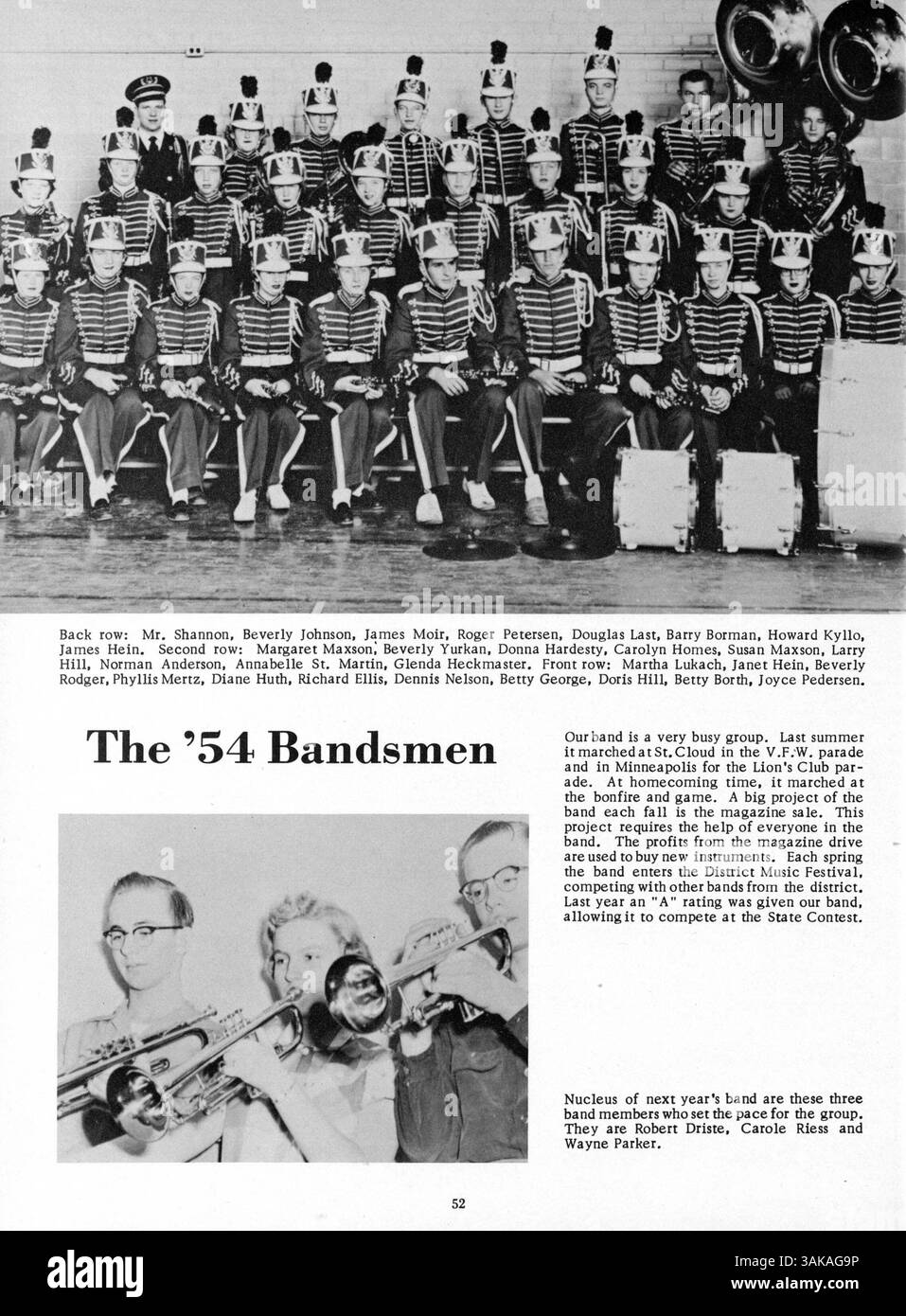 The 1954 Bloomington High School yearbook, 54 Bloomington Bear ...