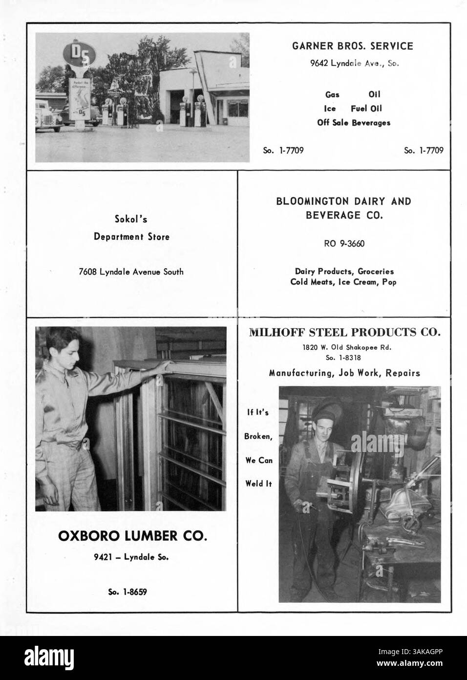 The Bloomington High Yearbook 1954, titled 54 Bloomington Bear ...