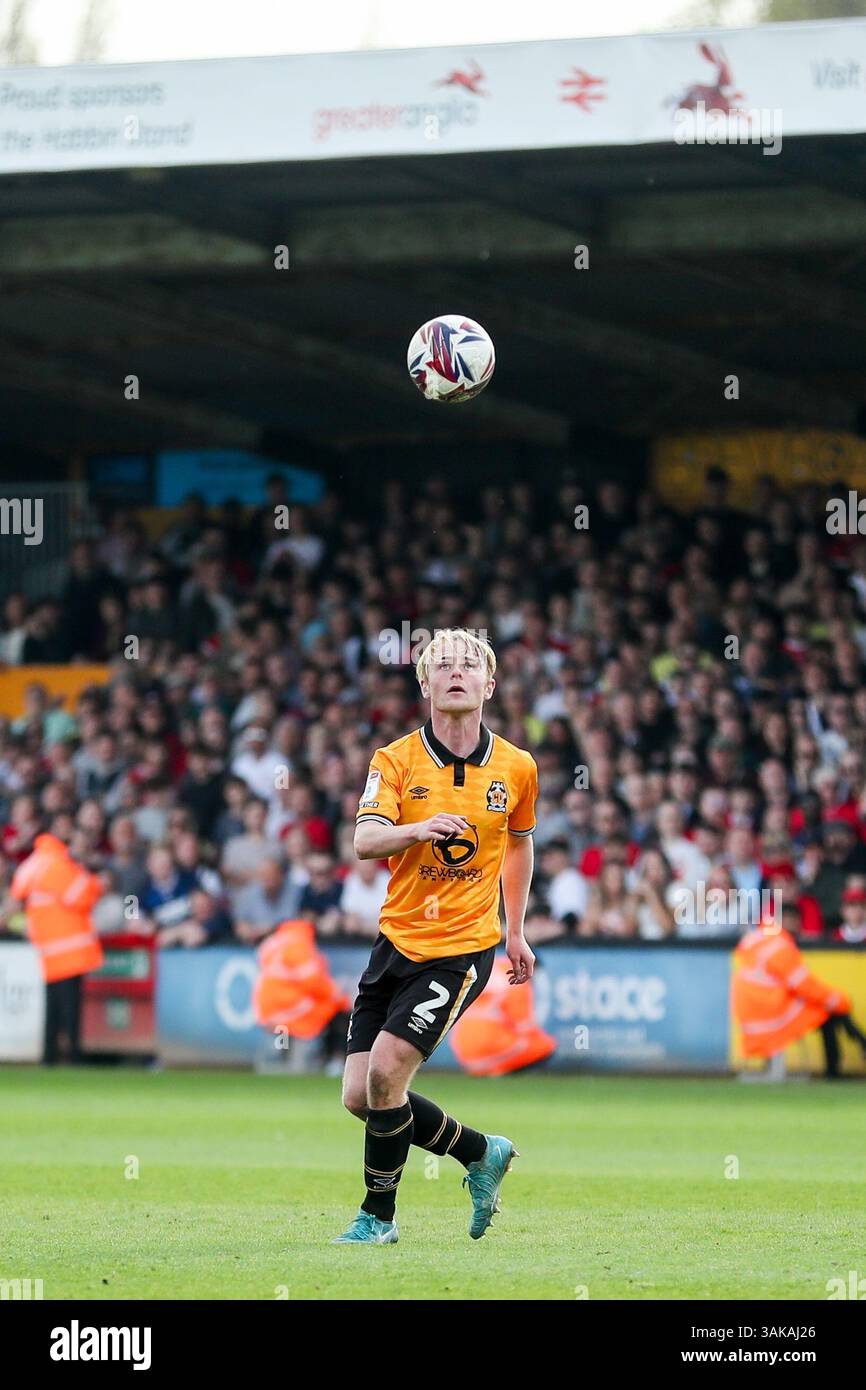 Cambridge, UK. 12th Apr, 2025. Liam Bennett of Cambridge United ...