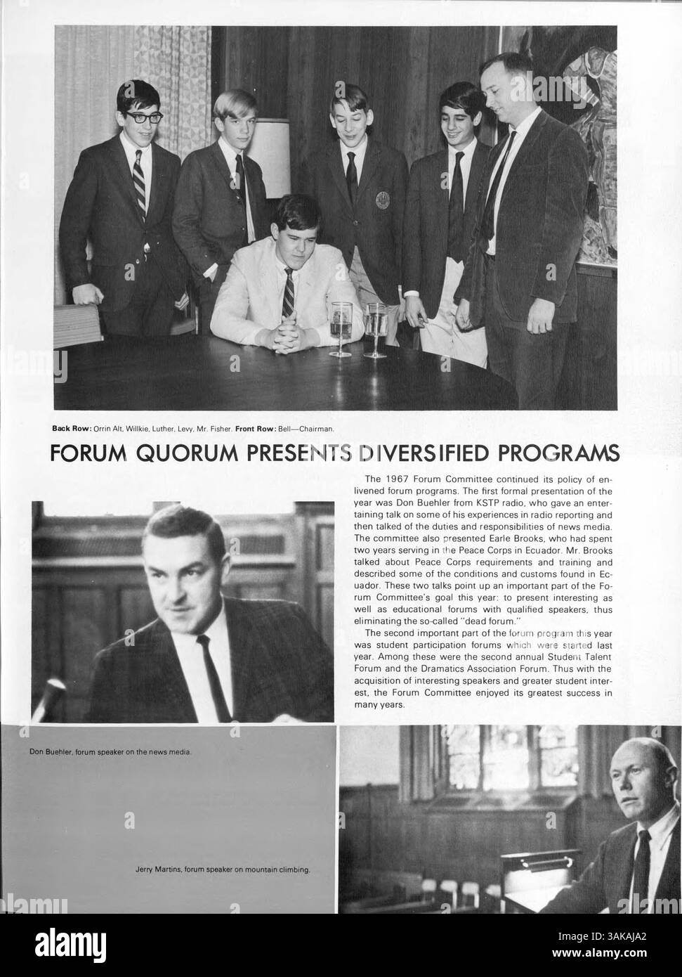 This 1967 Blake Yearbook, titled 'Call O' Pan', reflects the school's ...