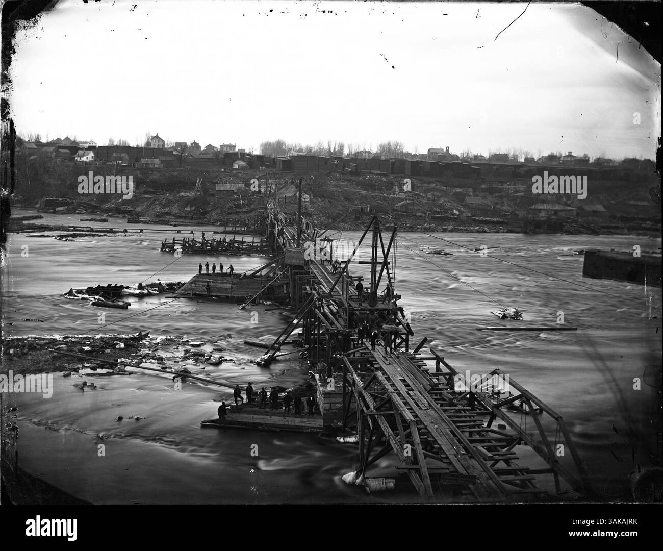The image from 1874 shows the construction of the Tenth Avenue Bridge ...