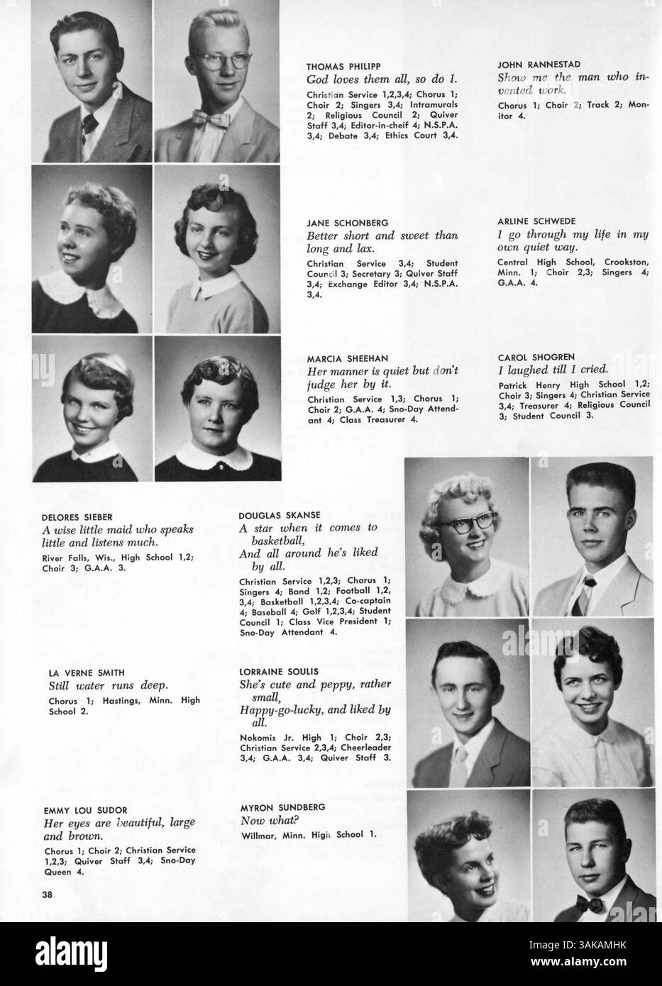 This 1954 yearbook from Minnehaha Academy, 'The Antler,' documents the ...