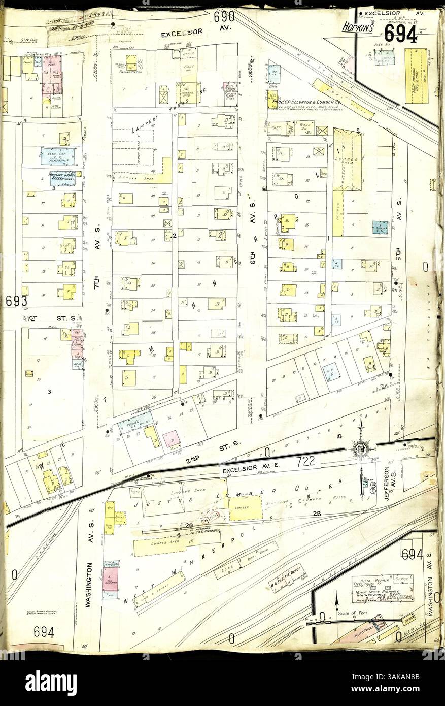 Sanborn Insurance Maps document Minneapolis’s cityscape, showing the ...