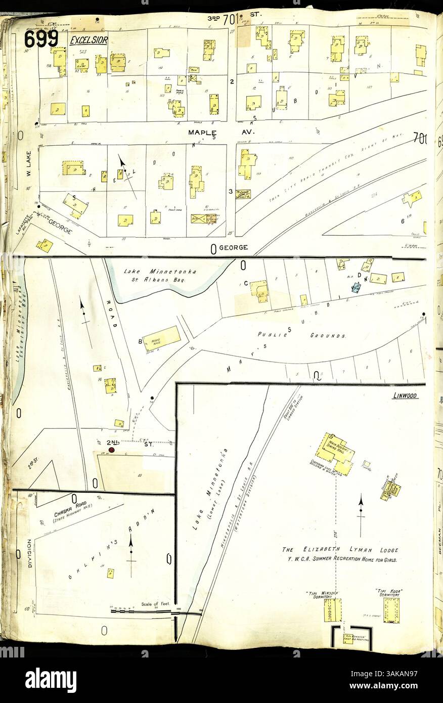 The Sanborn maps for Minneapolis, featuring a 50-feet to one-inch scale ...