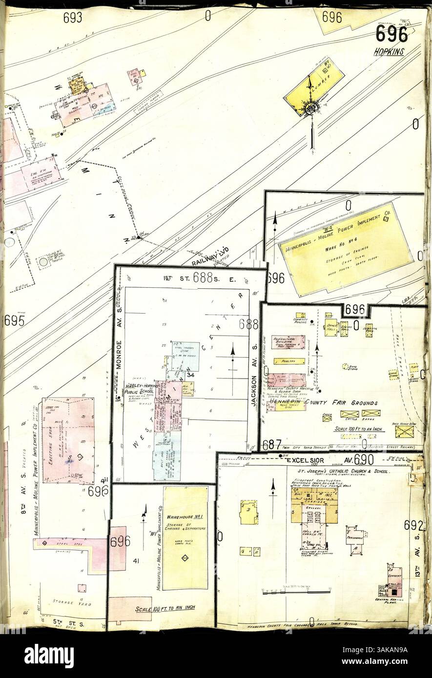 Sanborn fire insurance maps, drawn at a 50-foot to one-inch scale, show ...